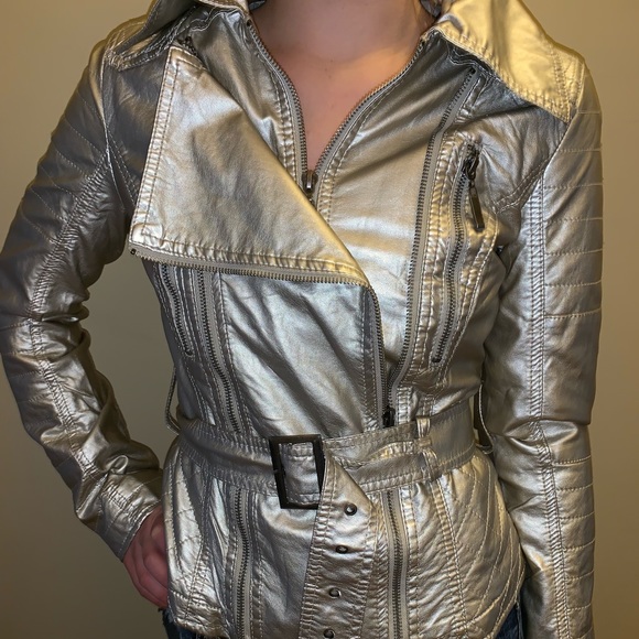 Forever 21 | Jackets & Coats | Form Fitting Gold Leather Jacket | Poshmark